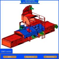 China Yellow and Blue Wire Mesh Belt Conveyor Shot Blasting Machine for Heat Scale Removal for sale