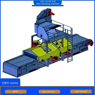China Uniform Blast Cleaning Effect Wire Mesh Belt Conveyor Shot Blasting Machine for sale