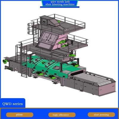 China Customized Wire Mesh Belt Conveyor Shot Blasting Machine for Cleaning Workpiece Surface for sale