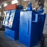 China Q32 Tumble Belt Shot Blasting Machine for Brass Fittings Rust Removal Yellow and Blue for sale