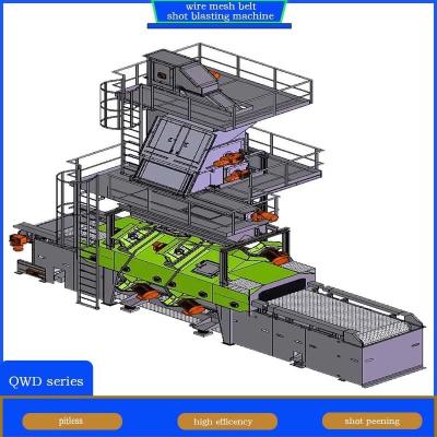 China Pumingwei Customization Wire Mesh Belt Conveyor Shot Blasting Machine for Thin Walls for sale