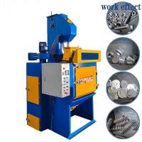 China Q32 Tumble Belt Shot Blasting Machine for Brass Fittings Rust Removal Yellow and Blue for sale