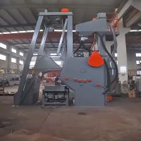 China Q32 Tumble Belt Shot Blasting Machine for Brass Fittings Rust Removal Yellow and Blue for sale