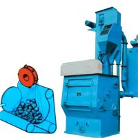 China Q32 Rubber Tumble Belt Shot Blasting Machine for Fittings Cleaning in Yellow and Blue for sale