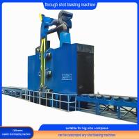 China Electric Mesh Belt Shot Blasting Machine for Aluminium Alloy Castings Yellow and Blue for sale