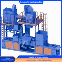 China Electric Mesh Belt Shot Blasting Machine for Aluminium Alloy Castings Yellow and Blue for sale