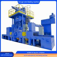 China Electric Mesh Belt Shot Blasting Machine for Aluminium Alloy Castings Yellow and Blue for sale