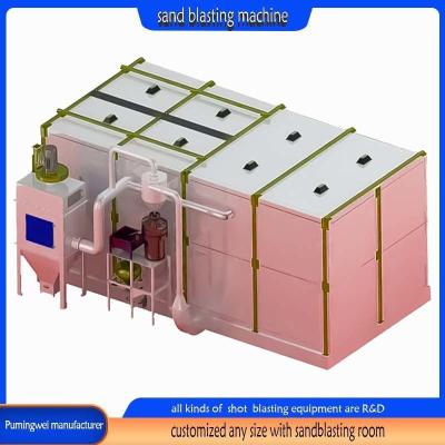 China Dry Sandblaster for Large Products Various Color Different Materials Sandblasting Booth for sale
