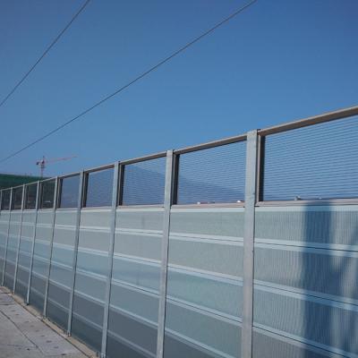 China Highway Railway PC Acoustic Noise Barrier Panel 80mm 100mm Sound Fence for sale