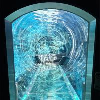 China Custom Cast Acrylic Sheet 40mm to 120mm Thickness for Large Aquarium Tunnel Underwater Viewing for sale