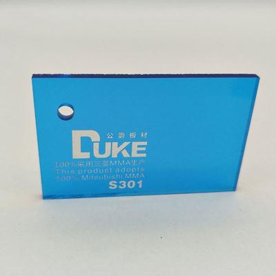 China Blue Transparent Cast Acrylic Sheet 1020x2030mm for AD Sign 92% Light Transmission for sale