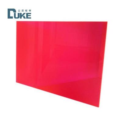 China UV Resistant Fluorescent Transparent Red Cast Acrylic Perspex Sheet 1.2g/cm3 for Advertising Signage for sale
