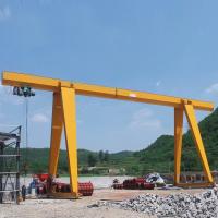 China Stainless Single Beam Gantry Crane 32m Lifting Height With Spreader 15 Ton CE Approved for sale