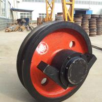 China 42CrMo Overhead Crane Trolley Wheels , Double Flange Cast Steel Railway Wheels for sale