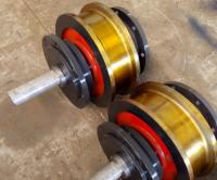 China Customized Crane Trolley Wheels , Double Flange Steel Cast Crane Rail Wheels for sale