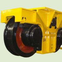China Customized Crane Trolley Wheels , Double Flange Steel Cast Crane Rail Wheels for sale