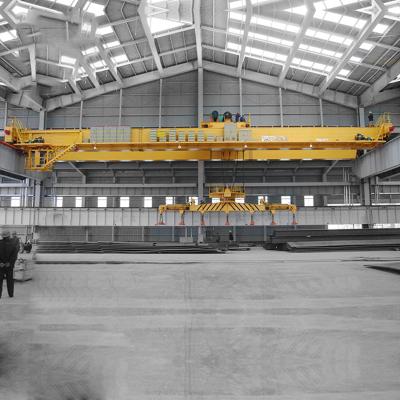China 40 Ton Double Girder Overhead Crane , Compact Electromagnetic Overhead Crane for sale