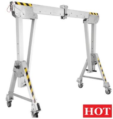China Warehouse Use Mini Portable Aluminum Gantry Crane With Hand Chain Block for sale