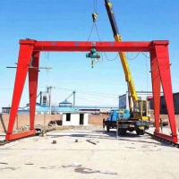 China 5 Ton Single Speed Mobile Gantry Crane With Double Hoist for sale