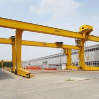 China Rail Mounted Double Trolley 50t Goliath Single Girder Gantry Crane for sale