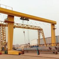 China Rail Mounted Double Trolley 50t Goliath Single Girder Gantry Crane for sale