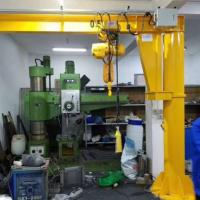 China 2.5 Ton Pillar Mounted Jib Crane Max Height 10m Double Speed Polyurethane Buffer for sale