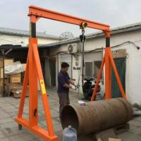 China 10T Electric Running Portable Aluminum Gantry Crane Turned With Chain Hoist for sale
