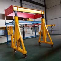 China 10T Electric Running Portable Aluminum Gantry Crane Turned With Chain Hoist for sale