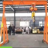 China 10T Electric Running Portable Aluminum Gantry Crane Turned With Chain Hoist for sale