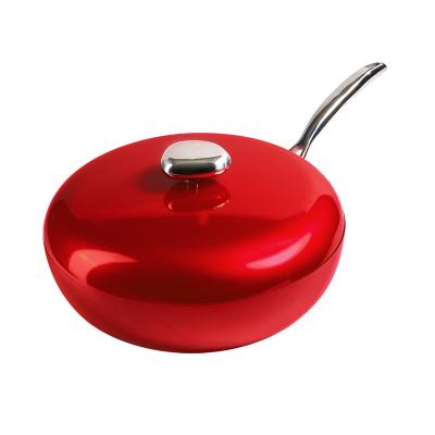 China 10cm Deep Lightweight Non Stick Woks Pan Cobblestone Less Oil LFGB Certified for sale