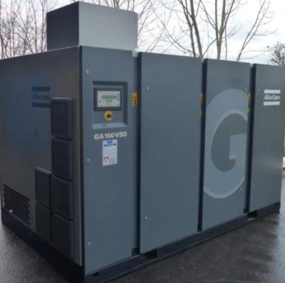 China High Capacity Atlas GA Series GA160VSD Variable Speed Drive For 8.5-31.0 M3/min Capacity Fad And 10 Bar Maximum Working Pressure for sale