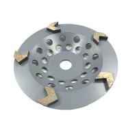 China 5'' 125mm 8S Arrow Segments Diamond Grinding Abrasive Cup Wheels For Handheld Grinders To Be Used On Concrete Terrazzo Natural Stone Surface for sale