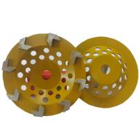 China 5'' 125mm 8S Arrow Segments Diamond Grinding Abrasive Cup Wheels For Handheld Grinders To Be Used On Concrete Terrazzo Natural Stone Surface for sale