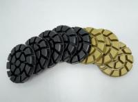 China 3'' Spiral Pattern Wet Use Steel Bond Hybrid Transitional Concrete Floor Diamond Grinding Polishing Pucks for sale
