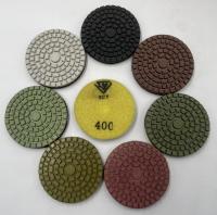 China 3'' Wet Use Surface Polish Thin Velcro Backed Resin Bond Floor Polishing Diamond Pads for sale