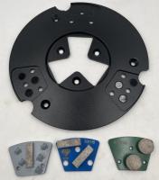 China 270mm HTC Conversion Plate With Triple Trapezoid Shape Magnetic Slots To Be Able To Use Variety Types Of Trapezoid Floor Grinding Diamond Tools for sale