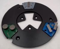 China 270mm HTC Conversion Plate With Triple Trapezoid Shape Magnetic Slots To Be Able To Use Variety Types Of Trapezoid Floor Grinding Diamond Tools for sale