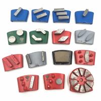 China HTC EZ Change Slide On Triple Rectangluar Diamond Segments Metal Bond Concrete Terrazzo Floor Grinding Blocks for sale