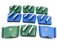 China HTC EZ Change Slide On Double Zigzag Segments Metal Bonded Concrete Terrazzo Floor Diamond Grinding Wings for sale