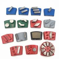 China HTC EZ Change Slide On Double Oval Shaped Segments Concrete Terrazzo Floor Dry/wet Diamond Grinding Stones for sale
