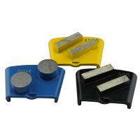 China HTC EZ Change Slide On Double Round Buttons Concrete Terrazzo Floor Dry/wet Diamond Grinding Segments for sale