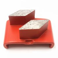 China HTC EZ Change Slide On Double Rhombus Shaped Diamond Segments Concrete Terrazzo Floor Grinding Shoes for sale