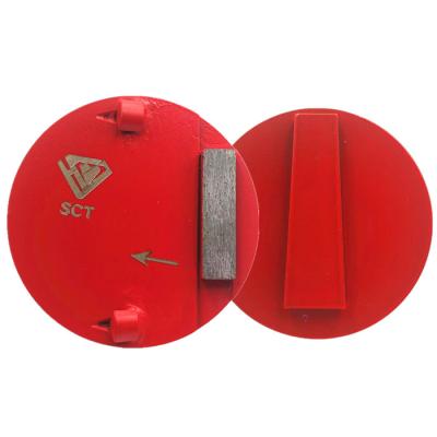 China 3'' STI Prepmaster Double Integrated Pins EG Change System Floor Coatings Removal PCD Pucks W/ Double 1/4Pcds And Single Protection Diamond Bar for sale