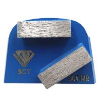 China Lavina Onfloor EDCO Slim Fit Double Rectagular Diamond Bars Trapezoid Grinding Shoes For Concrete Terrazzo Floors for sale