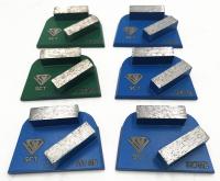 China Lavina Onfloor EDCO Slim Fit Double Rectagular Diamond Bars Trapezoid Grinding Shoes For Concrete Terrazzo Floors for sale