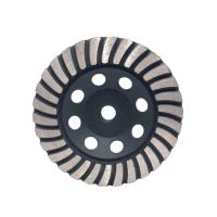 China 125mm 5'' Turbo Shaped Metal Bond Diamond Grinding Cup Wheels For Concrete Terrazzo Granite Marble Engineered Stone for sale