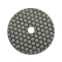 China 5'' 125mm Honeycomb Velcro Backed Concrete Terrazzo Marble Granite Engineered Stone Resin Bond Diamond Dry Polishing Pads For Handheld Electric Angle Grinders or Air Grinders for sale
