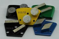China Universal Trapezoid Grinding Plates Double Rectangluar Diamond Bars Metal Bond Concrete Terrazzo Marble Granite Floor Grinding Shoes for sale
