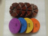 China 3'' Velcro Backed Copper Bond Concrete Floor Hybrid Resin Transitional Dry Diamond Polishing Pads for sale