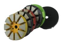 China 3'' Premium 10S Velcro Backed Metal Bonded Concrete Floor Dry/wet Diamond Grinding Discs for sale